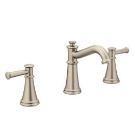Moen T6405BN Brushed nickel two-handle high arc bathroom faucet (Rough ...